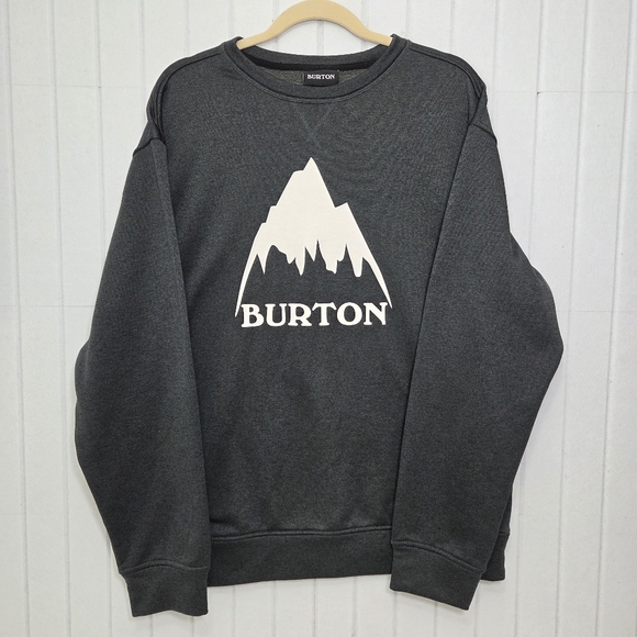 Burton | Shirts | Burton Charcoal Sweatshirt With White Mountain Design ...
